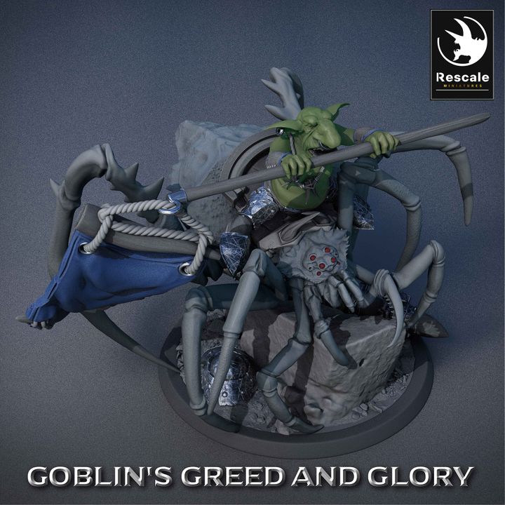 3D Printable Goblin Spider Banner by Rescale Miniatures