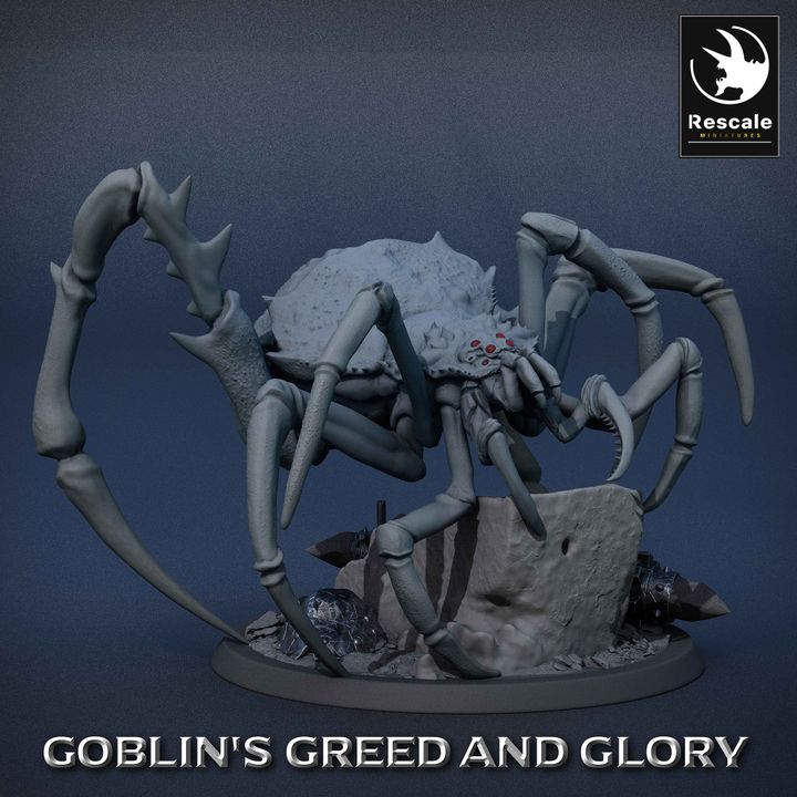 3D Printable Goblin Spider Banner by Rescale Miniatures