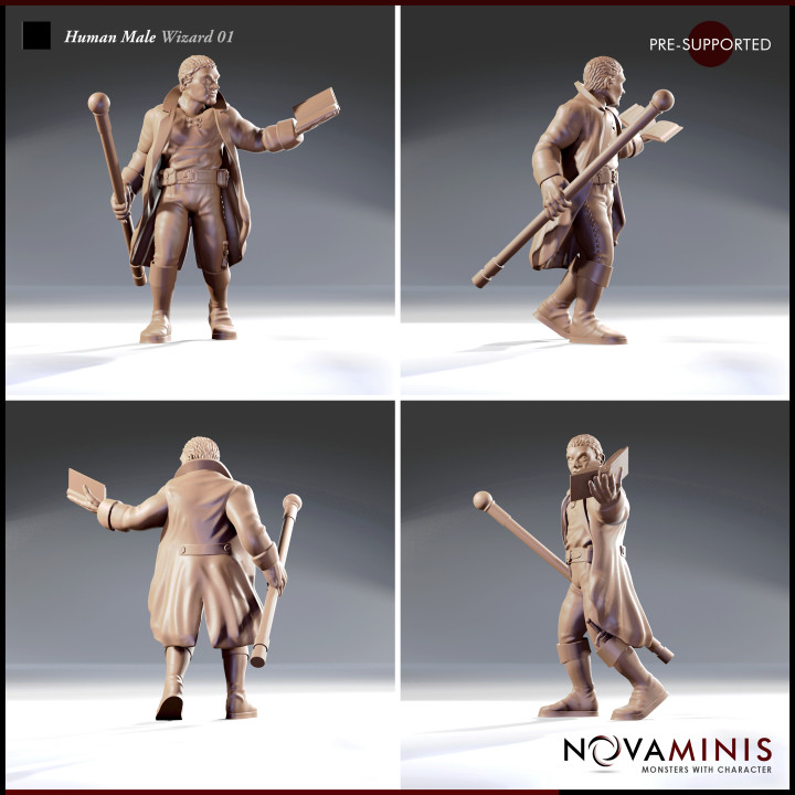 3D Printable Human Male Wizard 01 by NOVAMINIS