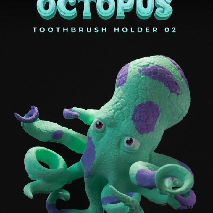 3D Printable Octopus Toothbrush Holder - Hanging by Stlflix