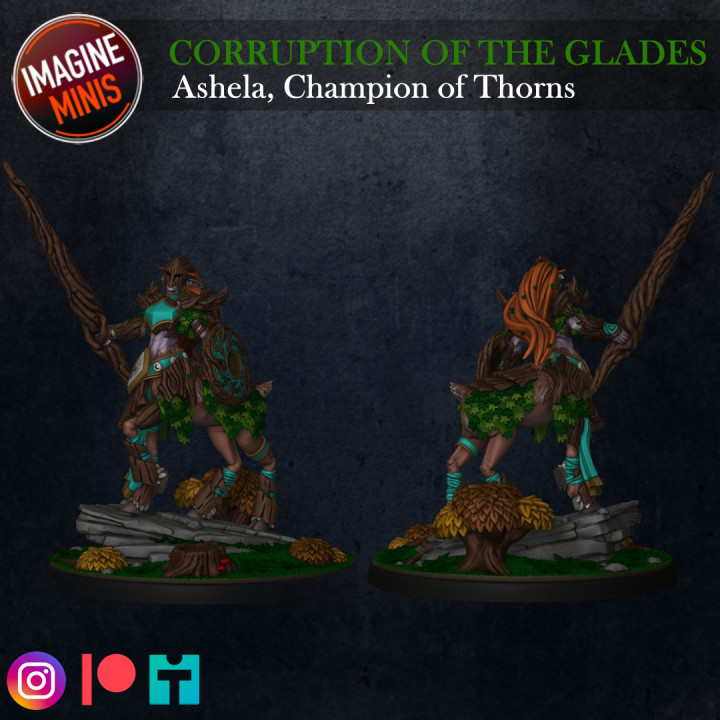3D Printable Corruption Of The Glades 2 - Ashela, Champion of Thorns by ...