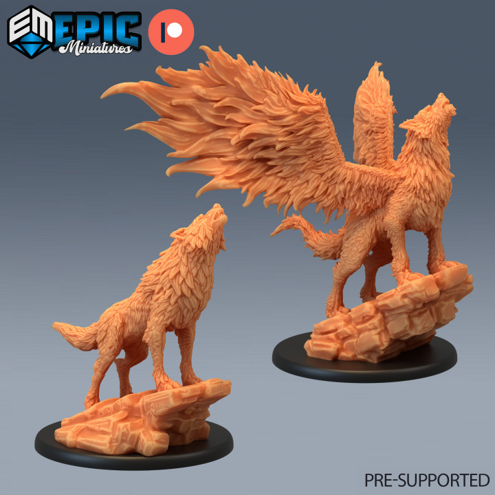 3D Printable Winter Wolf Team Howling / Dire Wolf / Arctic Beast / Wild ...