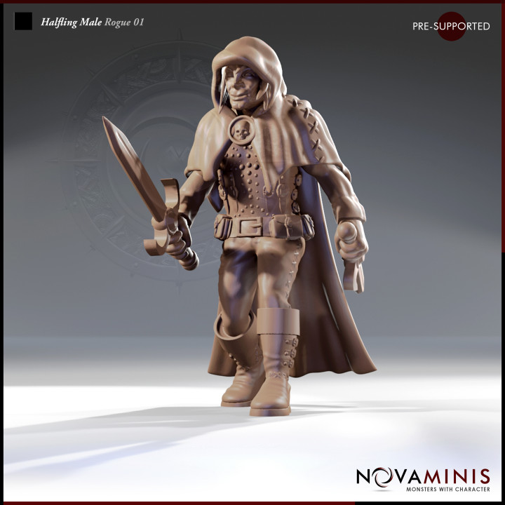 3D Printable Halfling Male Rogue 01 by NovaMinis