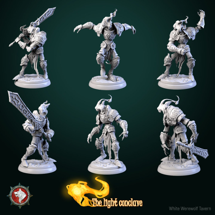 3D Printable Elemental armor set 6 miniatures 32mm pre-supported by ...
