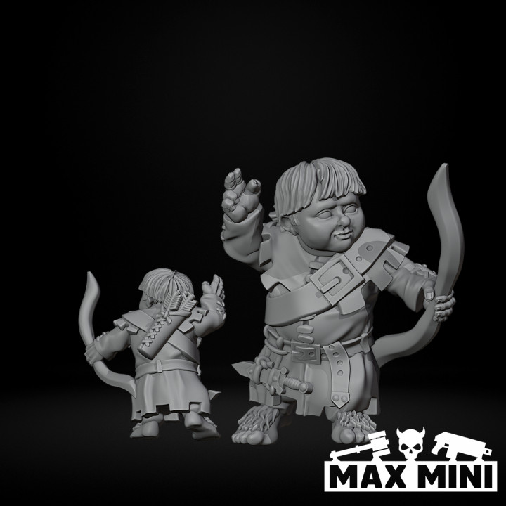 3D Printable Halfling Dismounted Squires by Max Mini