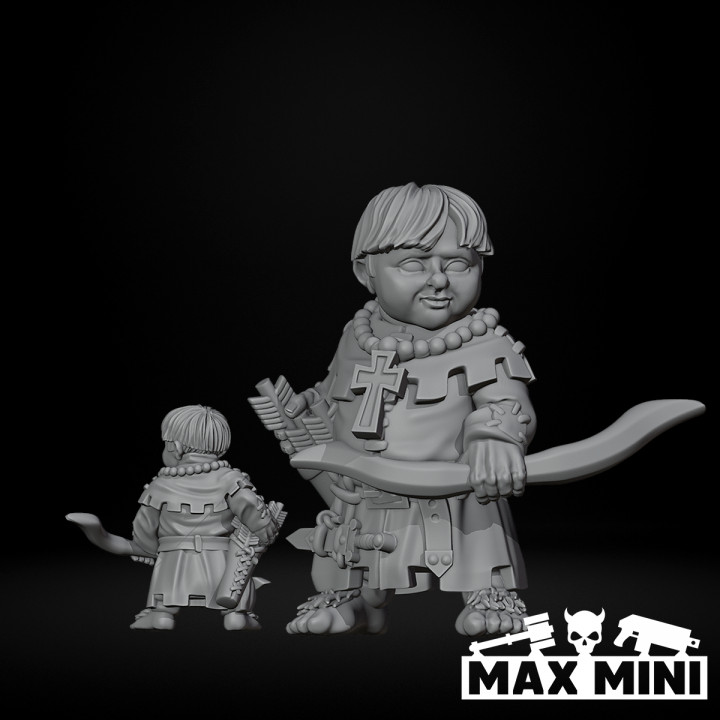 3D Printable Halfling Dismounted Squires by Max Mini