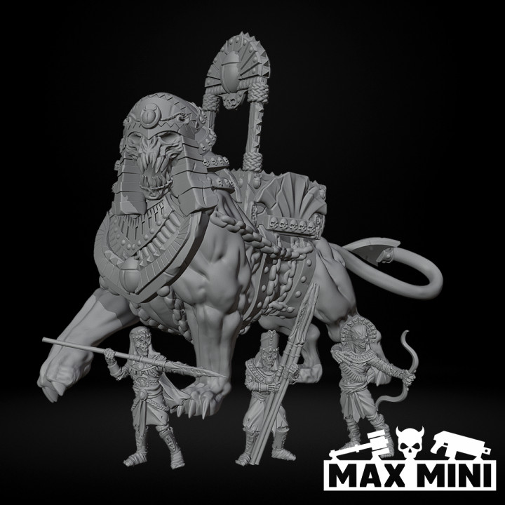 3D Printable Mummy Battle Sphinx by Max Mini