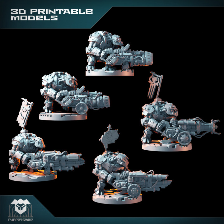 3D Printable Great Orc Gunners by Puppetswar Miniatures