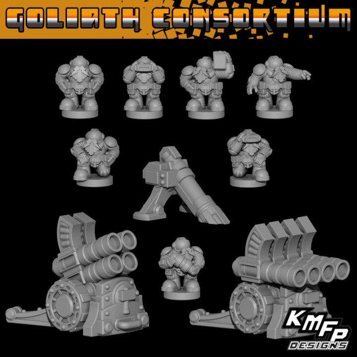 3D Printable Goliath Consortium Field Guns (6-8mm) by KMFP Designs