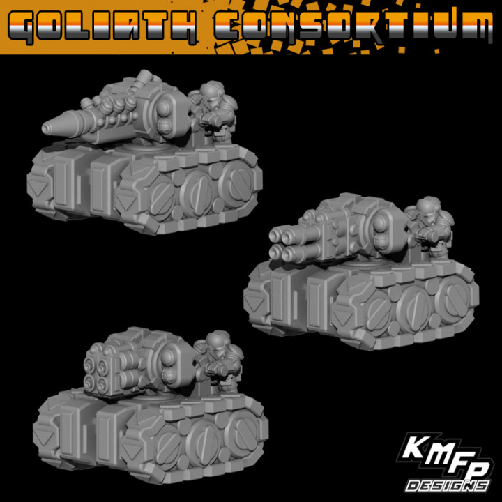 3D Printable Goliath Consortium Field Guns (6-8mm) by KMFP Designs