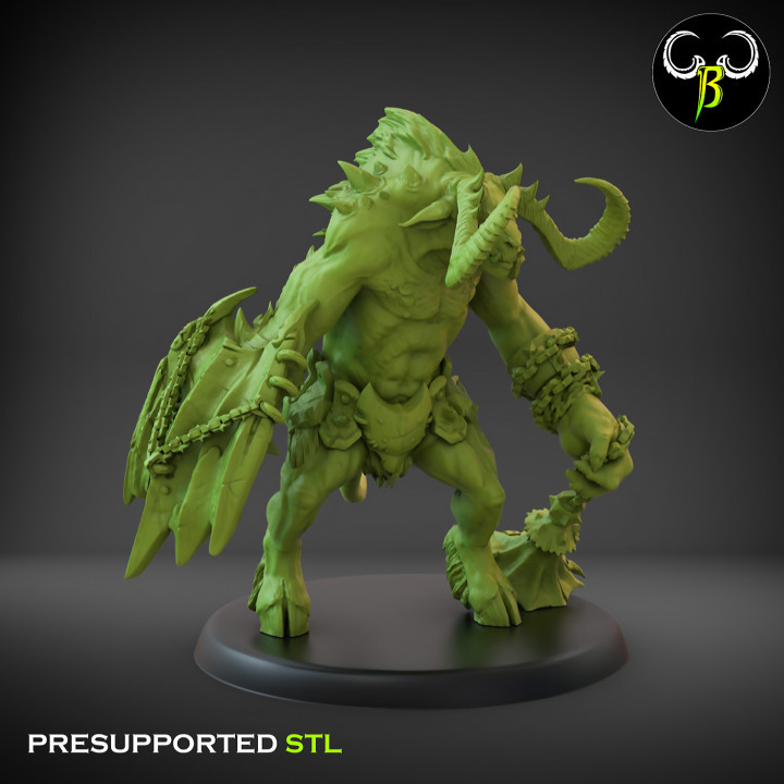 3D Printable Horned Brutes with Shield Squad by ClayBeastCreation