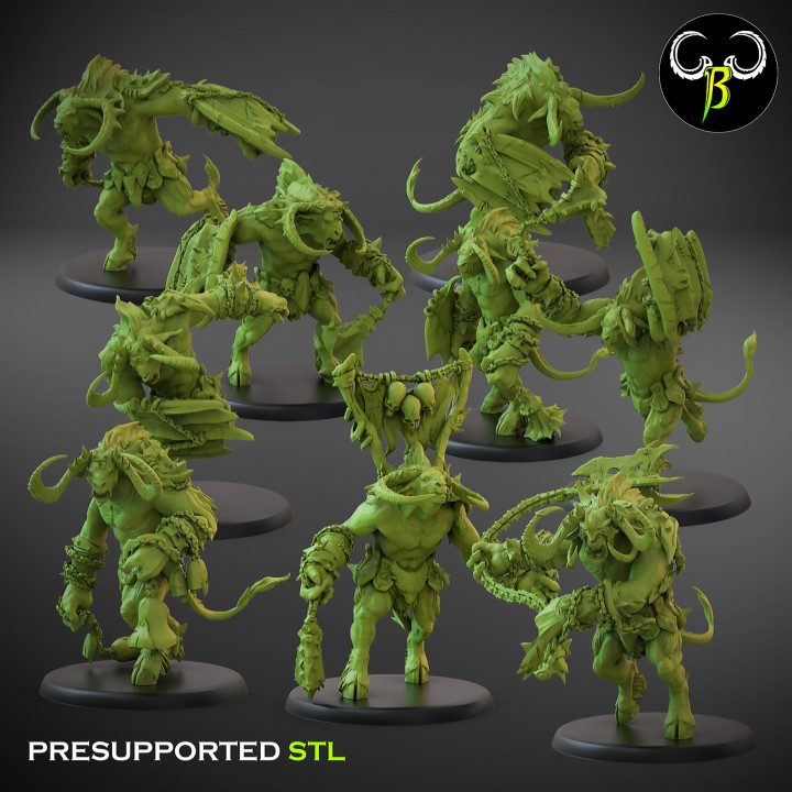 3D Printable Horned Brutes with Shield Squad by ClayBeastCreation