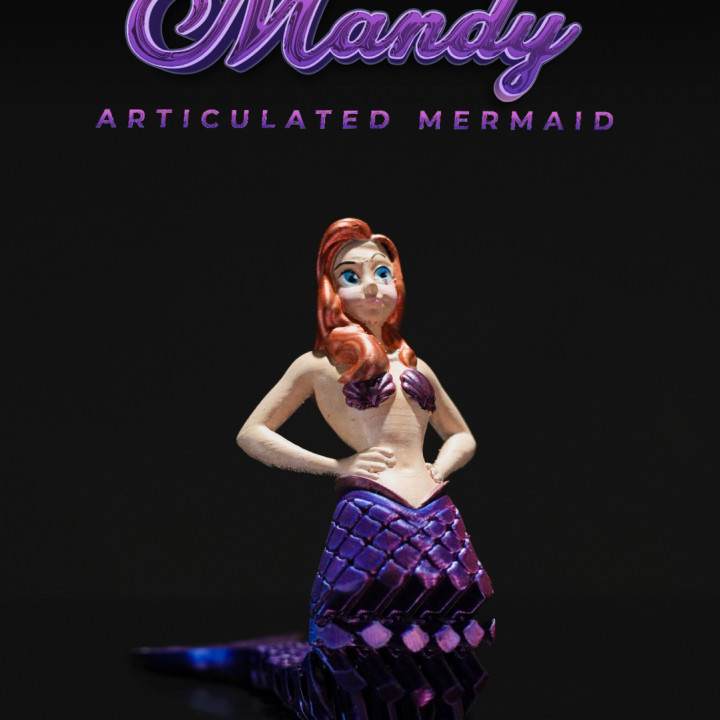 3D Printable Articulated Mermaid Mandy by Stlflix