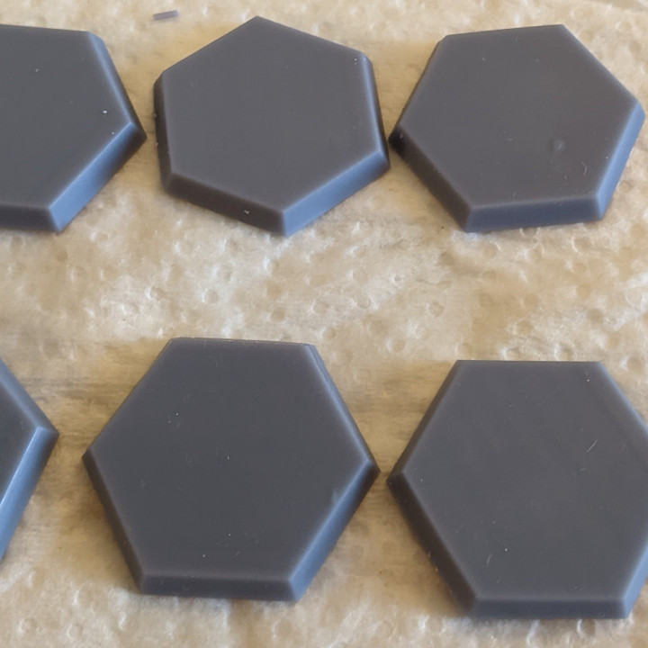 3D Printable 30mm Hex base for Battletech by Charles Cournoyer