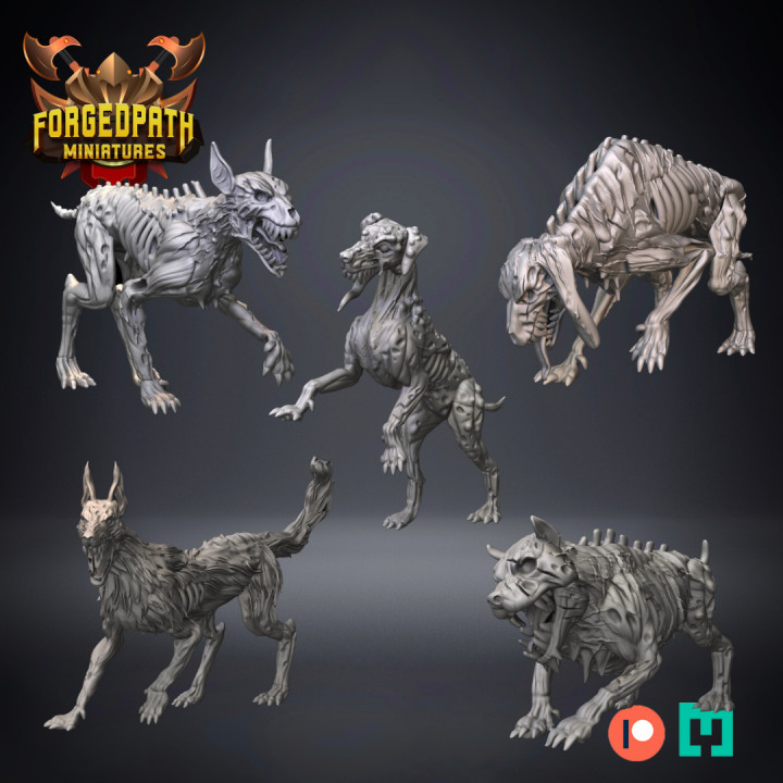 3D Printable Zombie Dog - Undead by Forged Path Miniatures
