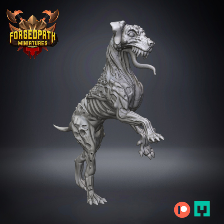 3D Printable Zombie Dog - Undead by Forged Path Miniatures