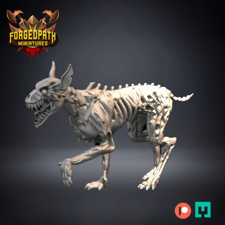 3D Printable Zombie Dog - Undead by Forged Path Miniatures