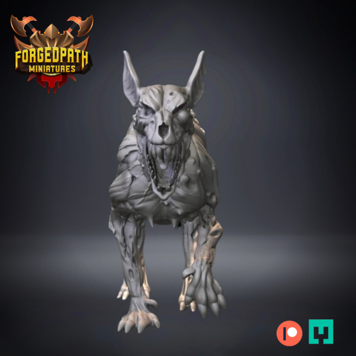 3D Printable Zombie Dog - Undead by Forged Path Miniatures