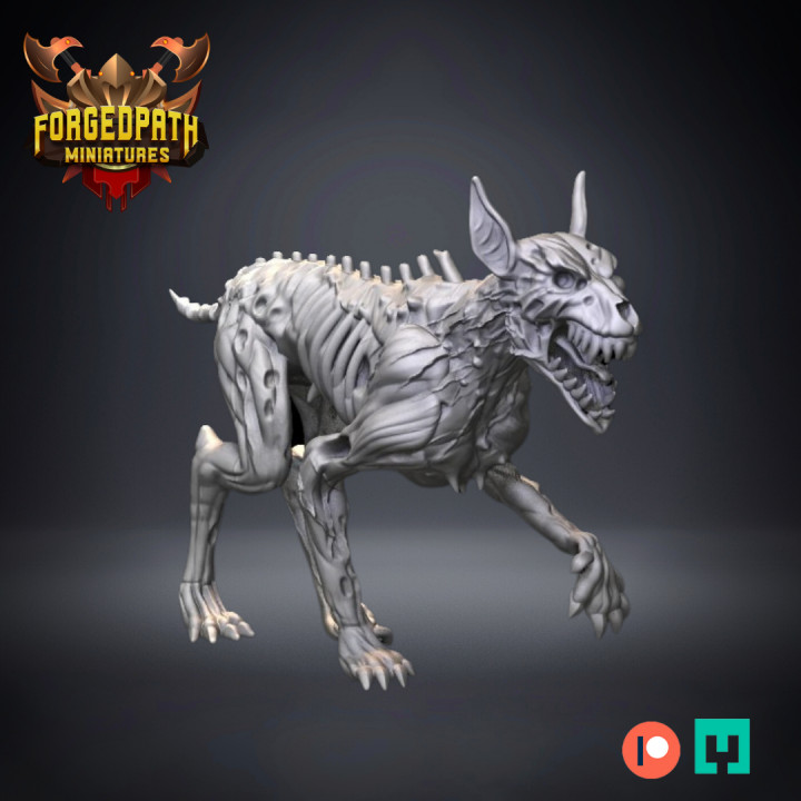 3D Printable Zombie Dog - Undead by Forged Path Miniatures