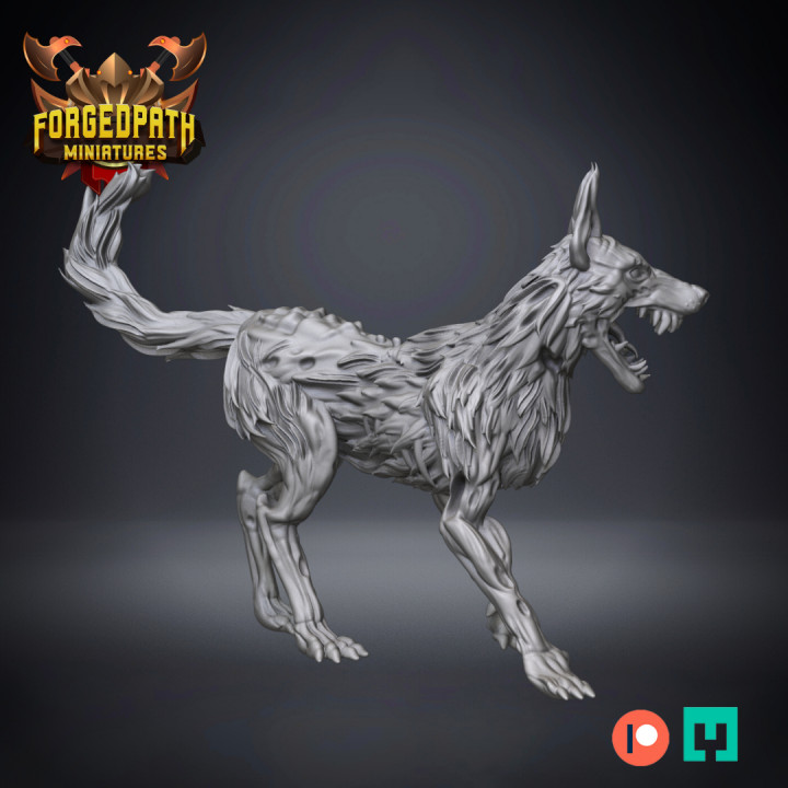 3D Printable Zombie Dog - Undead by Forged Path Miniatures