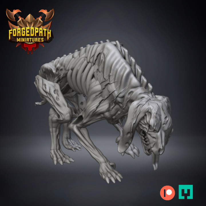 3D Printable Zombie Dog - Undead by Forged Path Miniatures