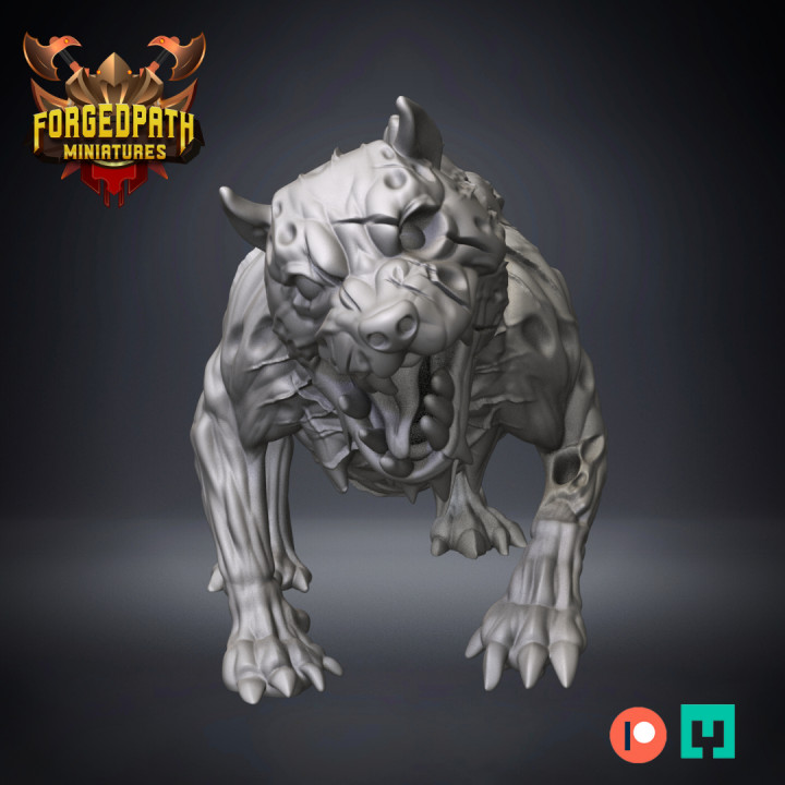 3D Printable Zombie Dog - Undead by Forged Path Miniatures