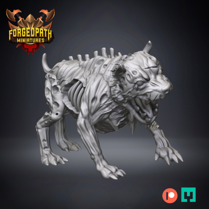 3D Printable Zombie Dog - Undead by Forged Path Miniatures