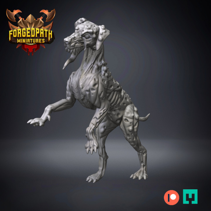 3D Printable Zombie Dog - Undead by Forged Path Miniatures