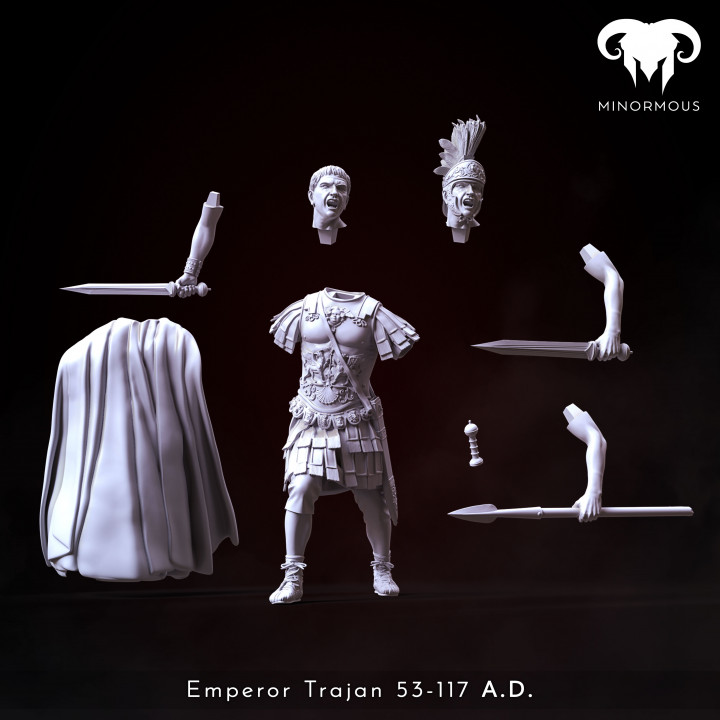 3D Printable Bundle - Roman Emperor Trajan 98 to 117 AD. The Sword of ...