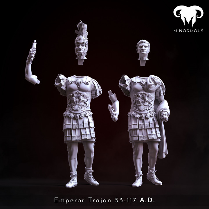 3D Printable Bundle - Roman Emperor Trajan 98 to 117 AD. From Soldier ...
