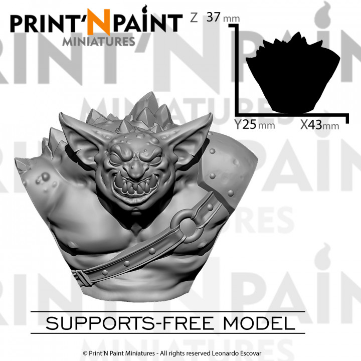 3D Printable Mutant Goblin Bust by Leonardo Escovar