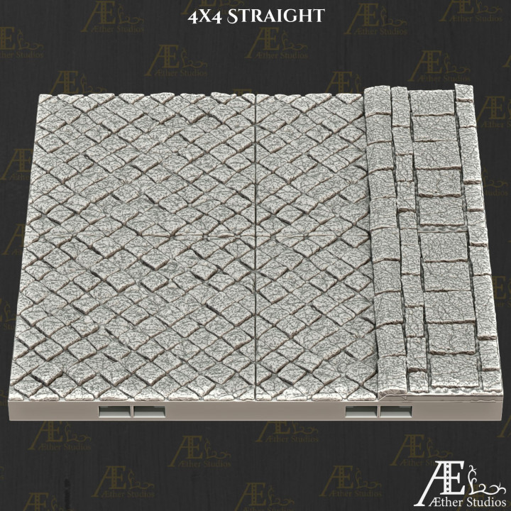 3D Printable AECAPC06 - Cobblestone Streets & Sidewalks by Aether Studios