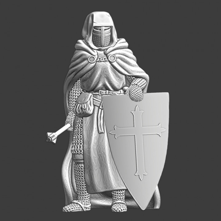 3D Printable Medieval leper knight with mace - Order of Lazarus by ...