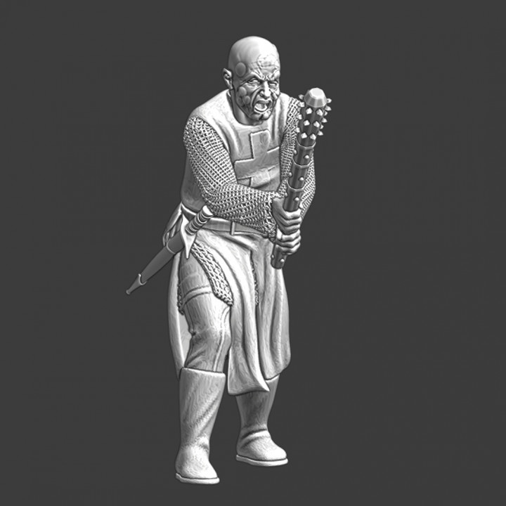 3D Printable Medieval leper knight fighting with club by Northern ...