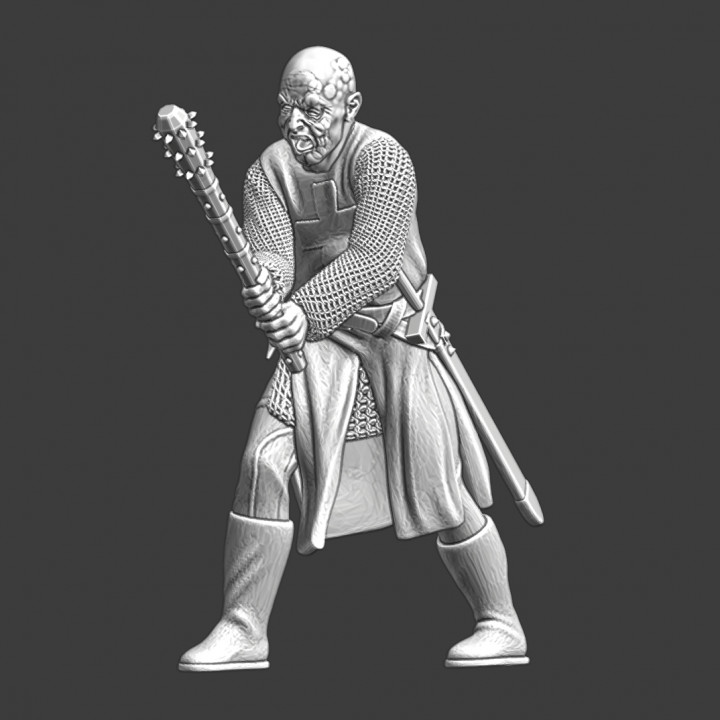 3D Printable Medieval leper knight fighting with club by Northern ...