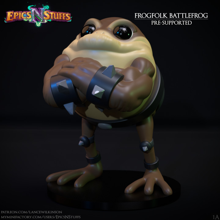 3D Printable Frogfolk Battlefrog 1A, Pre-Supported by Epics N Stuffs