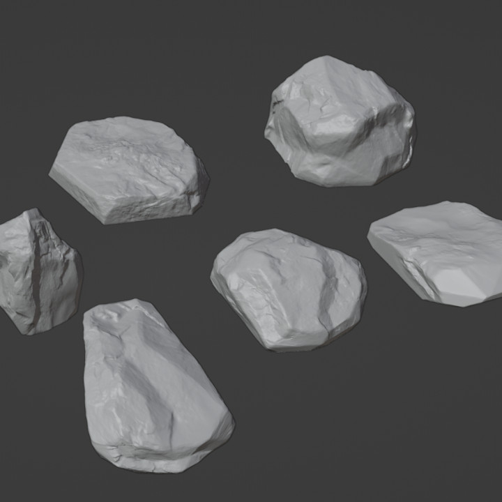 3D Printable Small rocks/stones for basing by Voy Forges