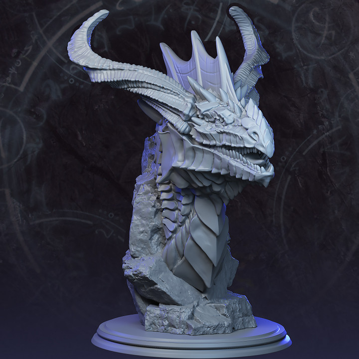 3D Printable Dragon Bust by Sergeant Hammer
