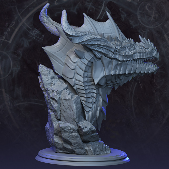 3D Printable Dragon Bust by Sergeant Hammer