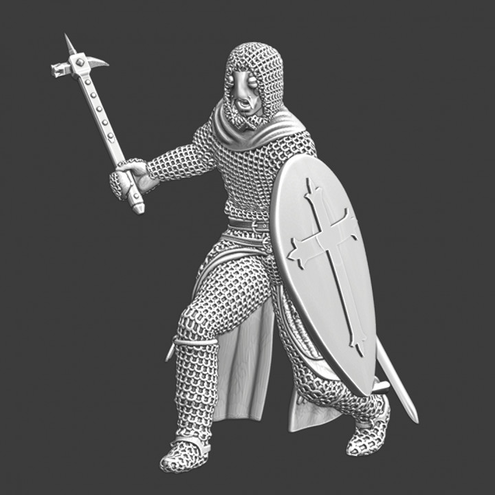 3D Printable Lazarus knight - medieval leper with warhammer by Northern ...
