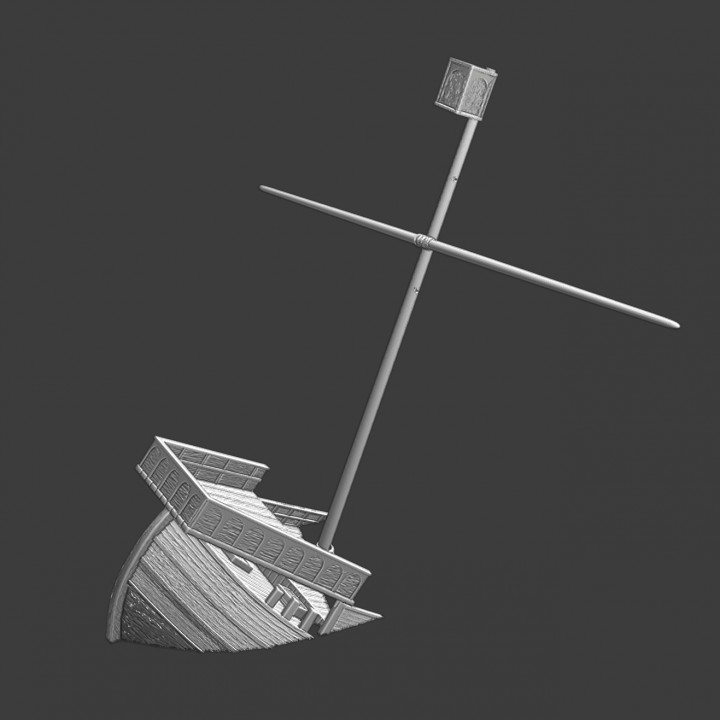 3D Printable Large medieval Venetian ship sinking by Northern Crusades ...