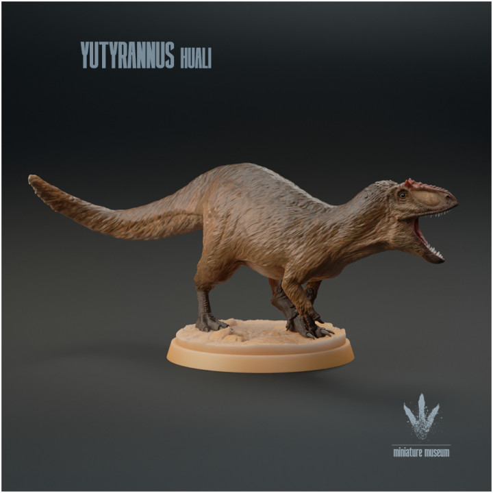 3D Printable Yutyrannus huali : The Feathered Tyrant by Miniature Museum