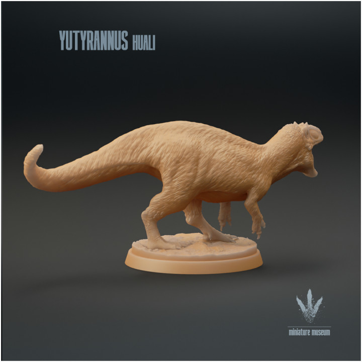 3D Printable Yutyrannus huali : The Feathered Tyrant by Miniature Museum