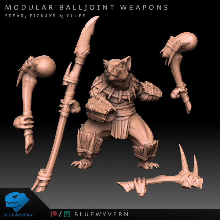3D Printable The Bone Reaver - Warrior B (Modular) by BlueWyvern