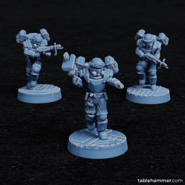 3D Printable Vultures - factory guard rapid response jetpack flamer ...