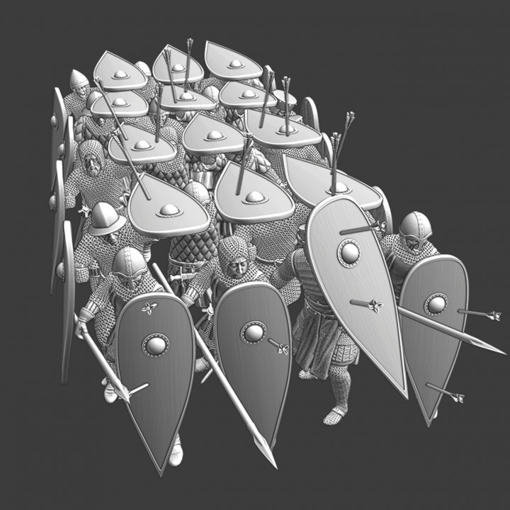 3D Printable May Tribe set - Advancing Shield Formation by Northern ...