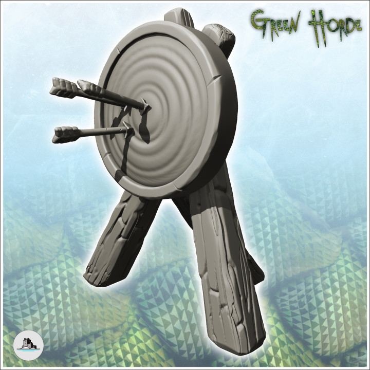 3D Printable Wooden archery target on tripod (9) - Ork Green Horde ...