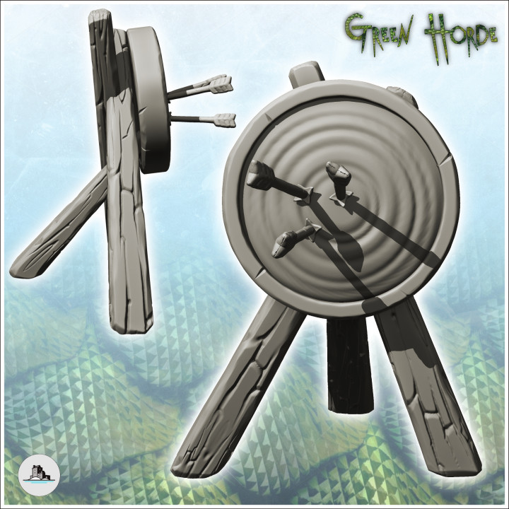 3D Printable Wooden archery target on tripod (9) - Ork Green Horde ...