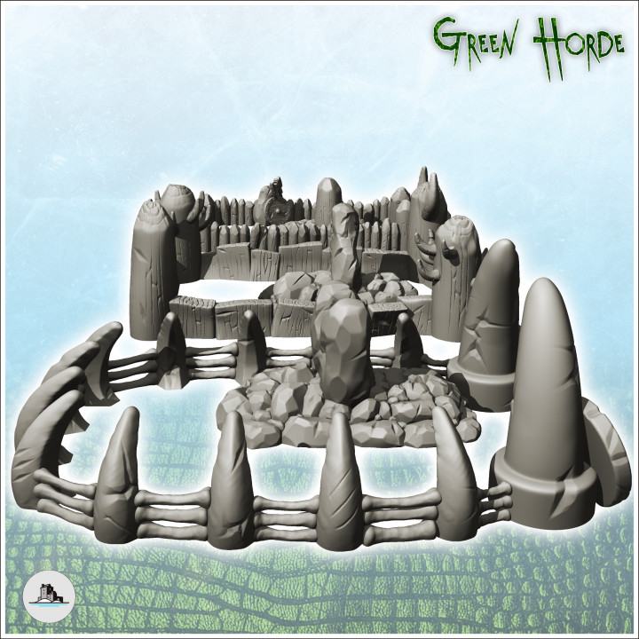 3D Printable Set of three orc stone and wood tombstones (4) - Ork Green ...