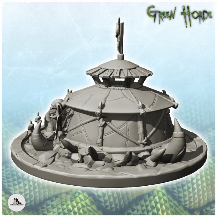 Descargar Circular chaos building with skull statue and shield flag (7 ...